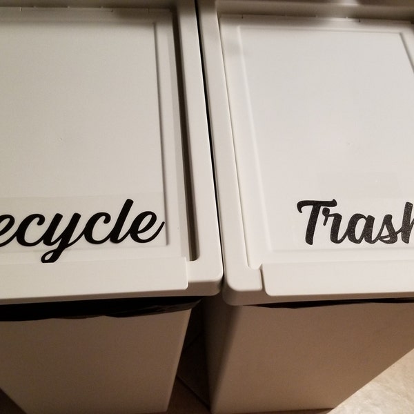 Recycle and Trash Indicator Script Decals / Recycle/ Trash / Vinyl ...