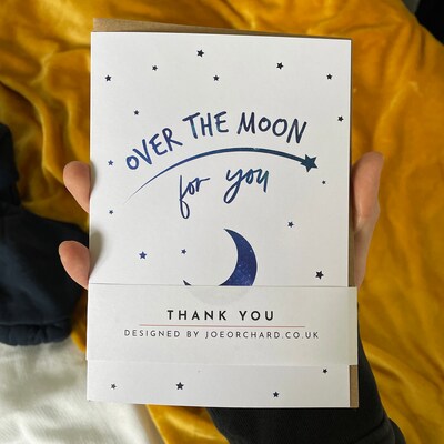 Over the Moon for You Card. Congratulations Card. New Job Card. Well ...