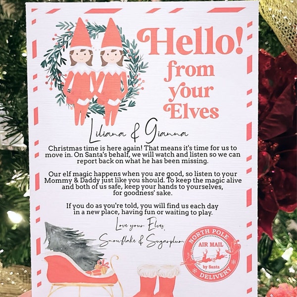 Editable Elf First Time Arrival Letter From Hello From Your Elves, Elf ...