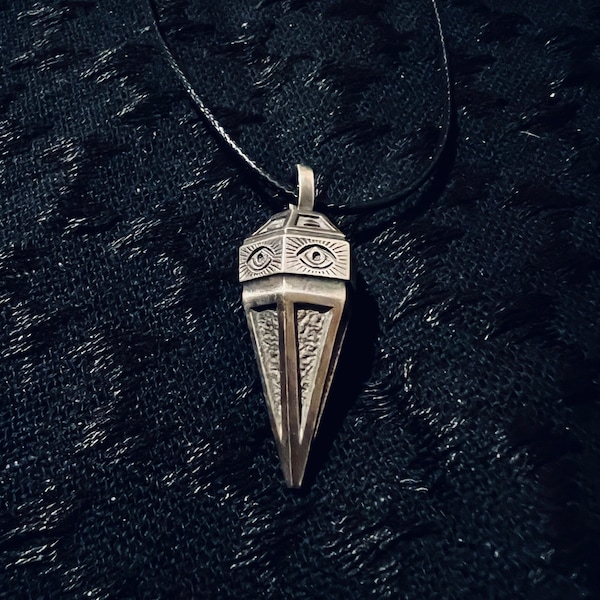 PENDULUM NECKLACE - Silver Plated Brass - 925 Sterling Silver - Bronze ...