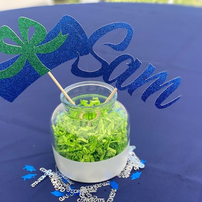 12 Personalized Glitter Graduation Centerpiece Set // Graduation Cap ...