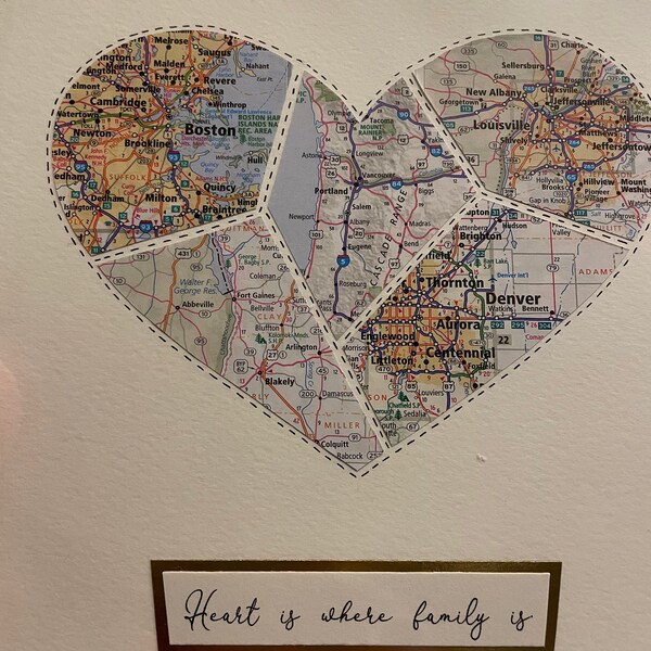 Anniversary Gift Map, Gift for Her Map, Couple Map Art, Unique Paper ...