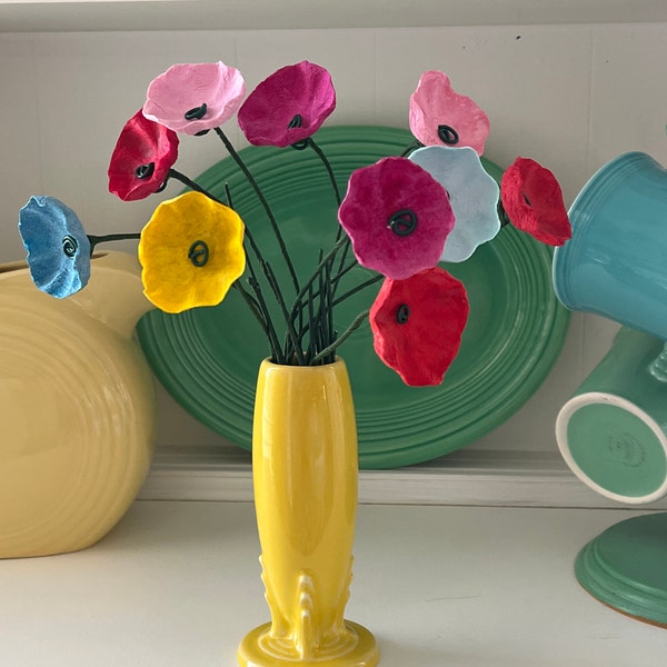 Long Stem Papier Mache' Flowers, Flower Arrangement, Home Decoration ...