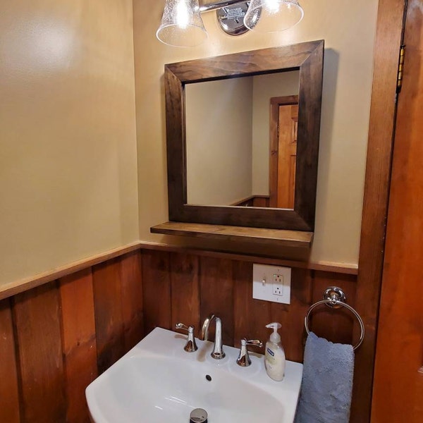 2.5" Frame Mirror With 5" Deep Shelf, 22 Colors Available, Entryway ...