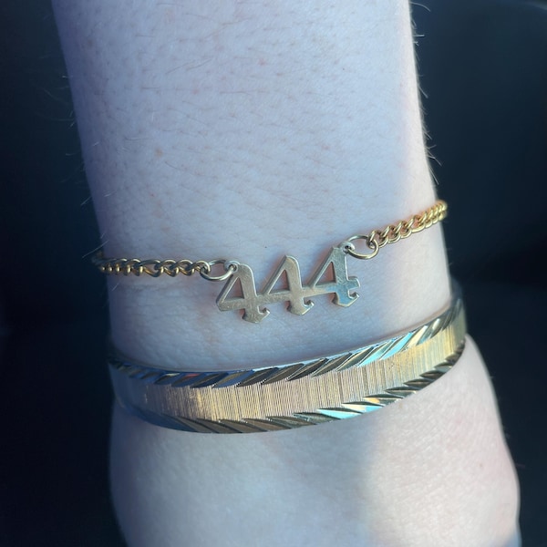 18K Gold Angel Number Bracelet, Personalized Gift, Pearl Angel Numbers ...