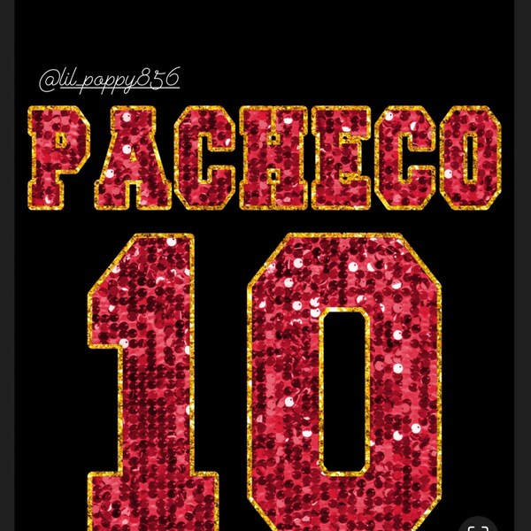 Pacheco 10 Faux Sequin PNG, Isaiah Pacheco PNG, KC Football Png, Sequin ...