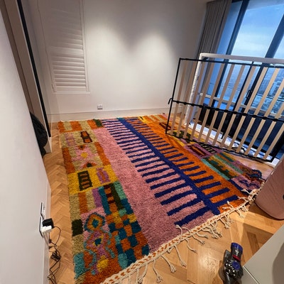 Colorful Moroccan Rug, Custom Fabulous Boujad Rug, Abstract ...