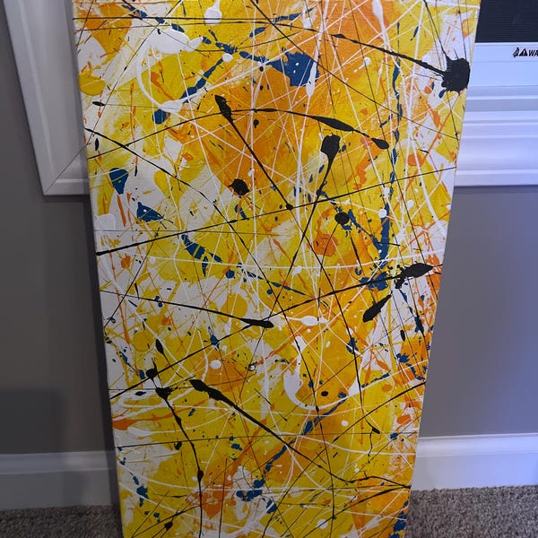 Jackson Pollock Style Painting, Black and White Canvas Art, Pollack ...