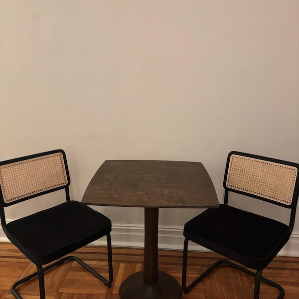 Rounded Square Dining Table for Two With Tulip Leg, Dark Walnut Wood 2 ...