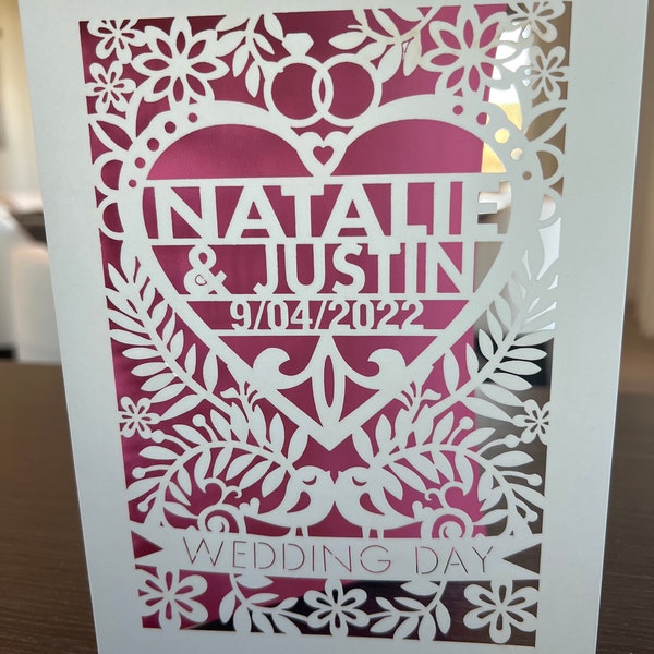 Personalized Wedding Card Custom Wedding Gift With Names and Date ...