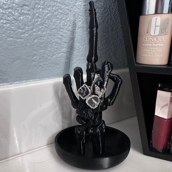 Gothic Spine Table Lamp With Trinket Dish Holder Base, Skeleton Bedside ...