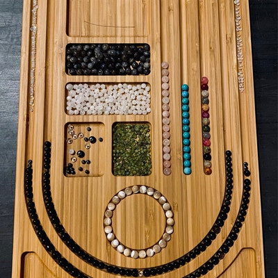 Wooden Malaboard / Beading Board for Necklaces, Yoga Malas Bracelets ...