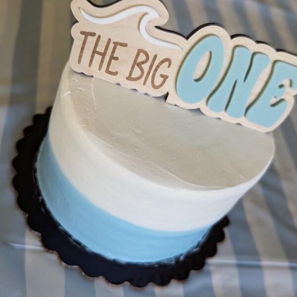 The Big One Wave Birthday Themed Cake Topper, Beach Themed Cake Topper ...
