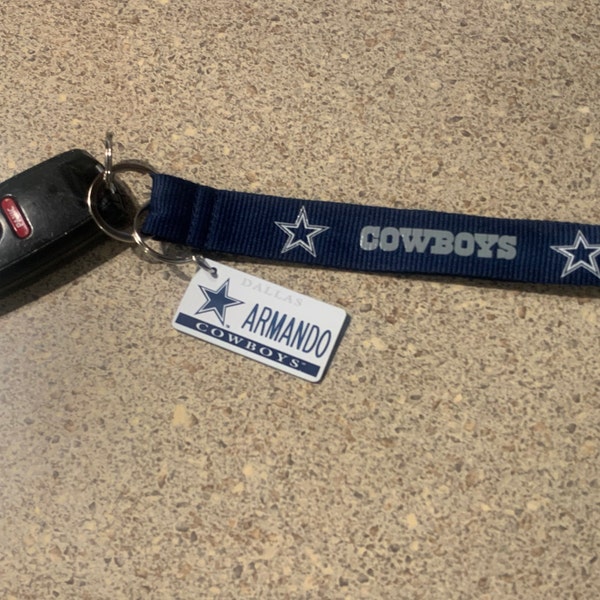 Personalized Dallas Cowboys Keychain Tag - Custom Engraved - Retro Key ...