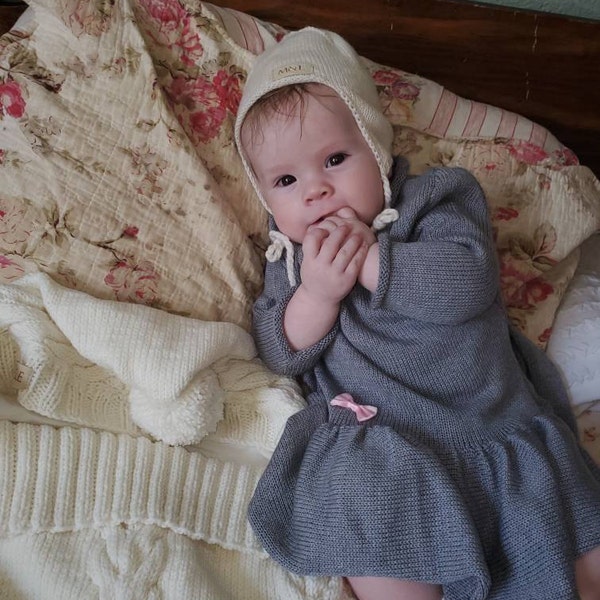 Merino Wool Knit Dress for Girl Fit and Flare Low Waist Toddler Girl ...