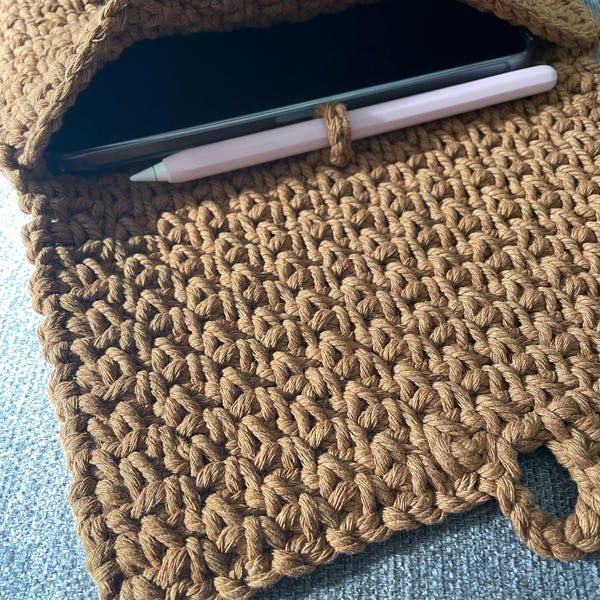 Ipad, Kindle, Laptop & Tablet Sleeve, Crochet Tablet Sleeve, Crochet ...