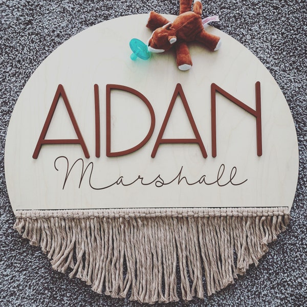 Macrame Name Sign 3D Name Sign Nursery Sign Kids Name Sign Macrame ...