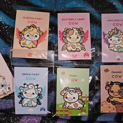 Ice Cream Cow Sticker Set Ver 2, Cute Cow Sticker Bundle, Rainbow Cow ...