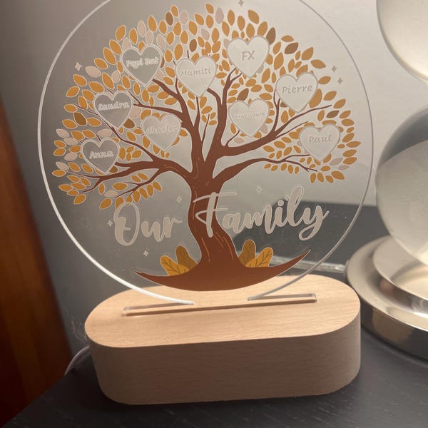 Custom Night Light With Kids Names,tree of Life Names Night Light ...