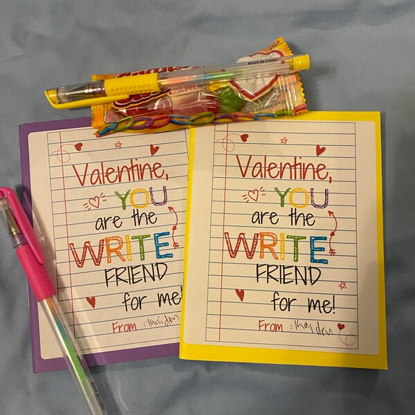 Valentine You Are Just Write Printable Tag for Valentine Pencil, Pen ...
