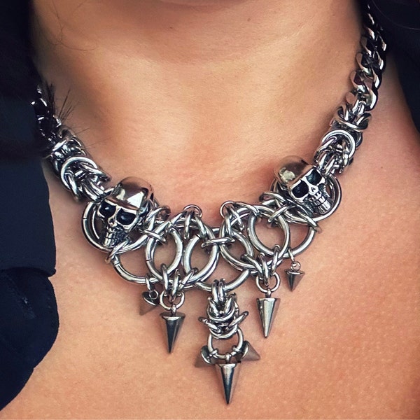 Persephone Chainmail Spike Bracelet Spiked Jewelry Gothic Punk Fashion ...