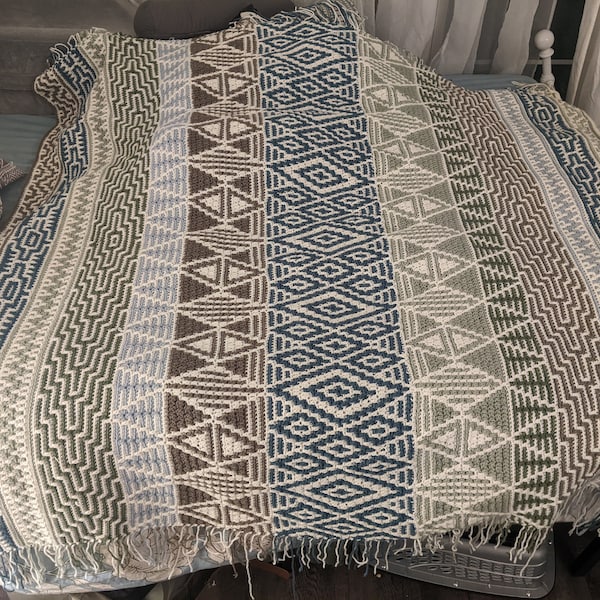 Badlands Blanket - Overlay Mosaic Crochet Pattern - Charts and Written ...