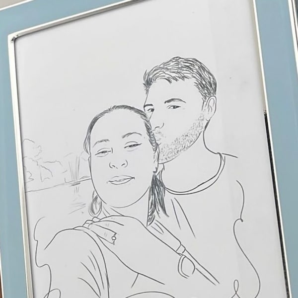 Personalized Drawing, Custom One Line Drawing, Custom Line Drawing ...