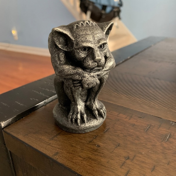 Gothic Imp Gargoyle, Small Irving in Blackened Iron, Cast Shadows ...