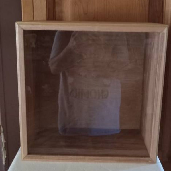 24x36 4” Custom Shadow Box With Lid, 5 Shelves, Wood Backing, Tempered ...