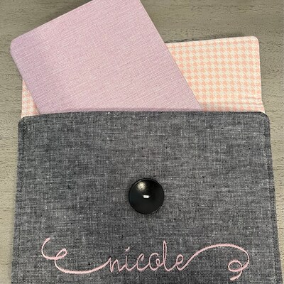 Monogrammed Grey Linen Kindle Case, Personalized Kindle Paperwhite ...