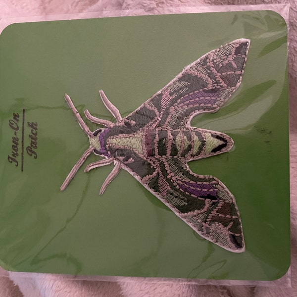 Oleander Hawk Moth Butterfly Bugs, Embroidered Patches 3.8" X 3.9" Iron ...