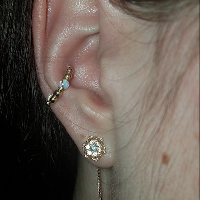 SALE fire Snow White Opal Conch Ring, Conch Ring ,opal Conch Ring ...