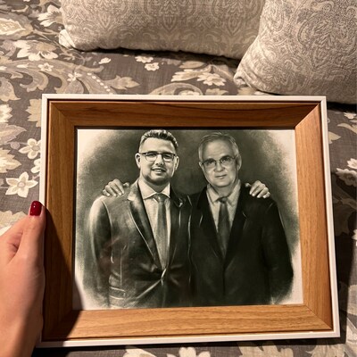 Add Deceased Family, Hand Drawn Charcoal Portrait, for Loved Ones ...