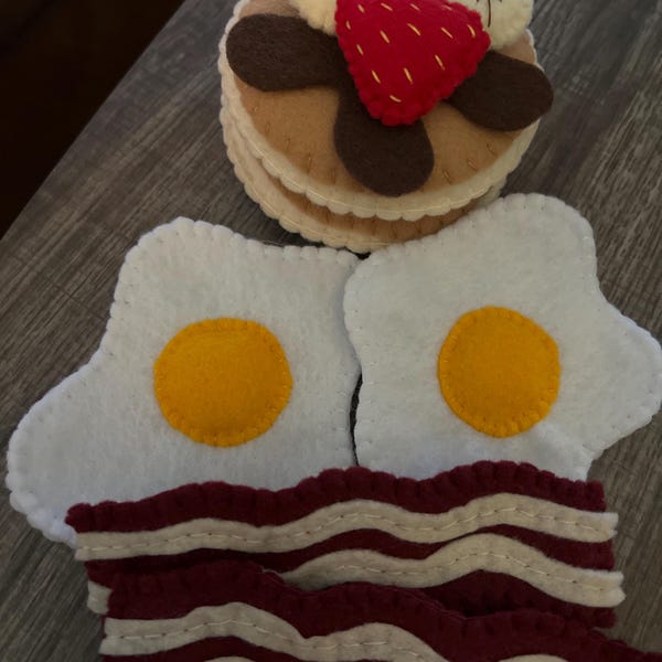 Felt Breakfast Set, Felt Play Food, Pretend Food, Playroom Toys ...
