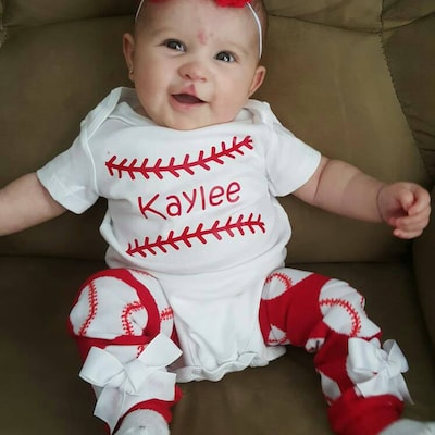Baby Girl Baseball Outfit Baseball Outfit Baseball Bodysuit Base Ball ...