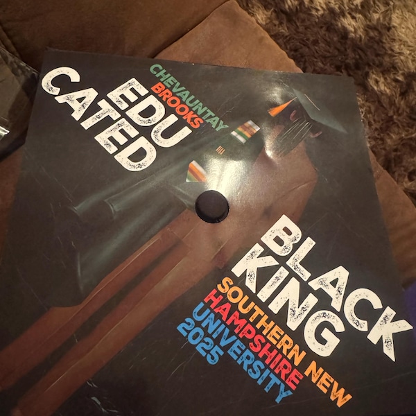 Custom Educated Black King Graduation Cap Topper for Man, Personalized ...