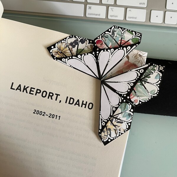 Paper Origami Butterfly Corner Bookmark ~ Choose Your Own Design ~ Gift ...