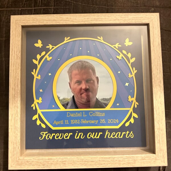 3D Memorial in Loving Memory Shadow Box, Customizable Gift, Custom ...