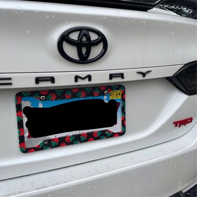 Floral Line Art License Plate Frame Minimalist Floral License Plate ...