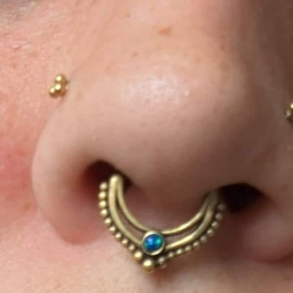 Lotus Flower Septum Ring Brass & Sterling Silver 1mm / 18 Gauge - Etsy