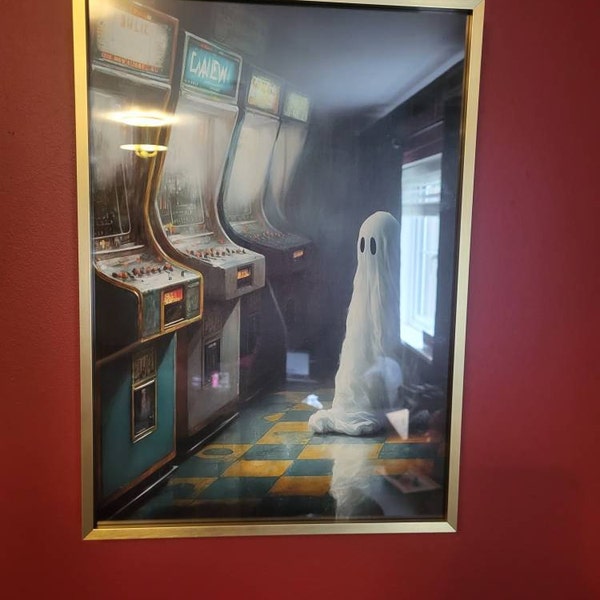 Ghost in an Abandoned Arcade, Nostalgia Poster, Art Poster Print, Dark ...