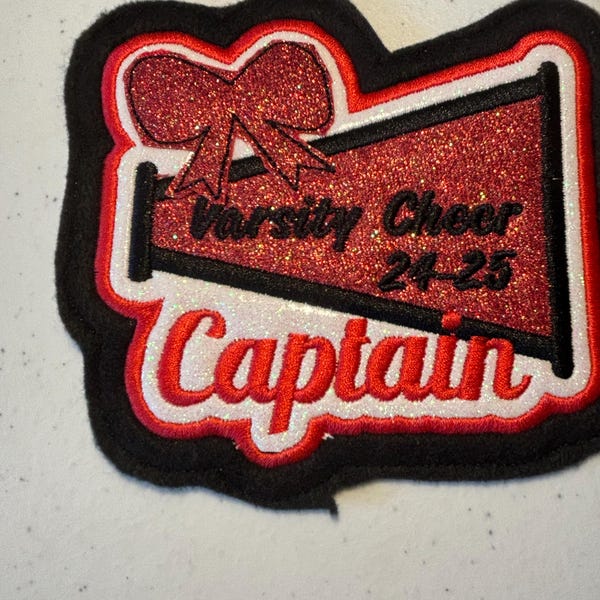 Cheerleading Letterman Jacket Patch | Megaphone Letterman Jacket Patch | Personalized ...