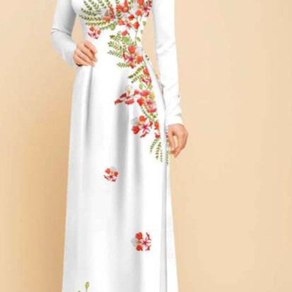 Vietnamese Traditional Ao Dai for Women Nguyen Bo(with Pants), Ao Dai ...