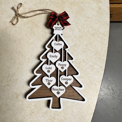 Personalized Family Christmas Tree Ornament 2024, With Family Member ...