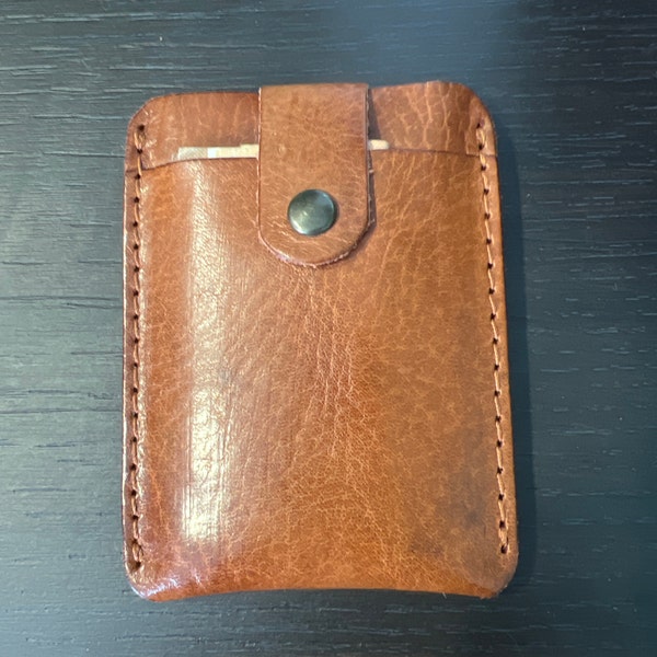Handmade Pull up Card Holder, Leather Credit Card Case With Pull Tab ...