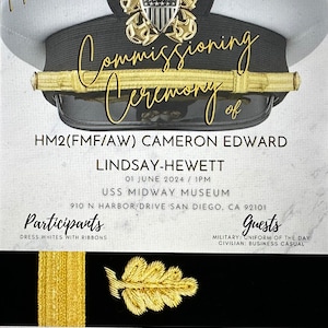 Officer Promotion Ceremony Invitation Card 2 - Etsy