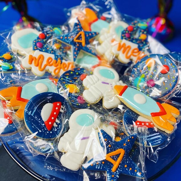 Space Themed Birthday Cookies Birthday Cookies Astronaut Cookies - Etsy