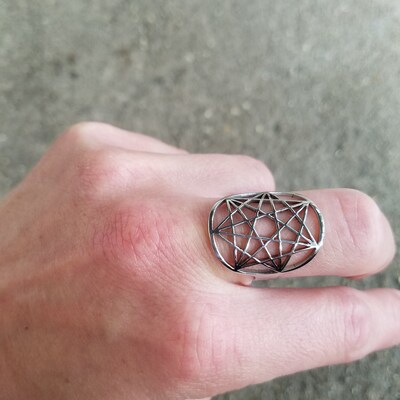 Heptagram Ring Stainless Steel - Etsy