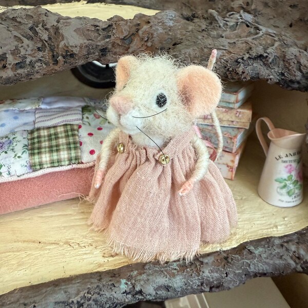 Needle Felt Mouse Miniature Mouse Felt Mouse Dollhouse Mouse Needle ...