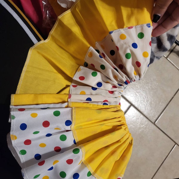 Detachable Clown Collar, Yellow With Multicolor Polka Dot Clown Collar ...